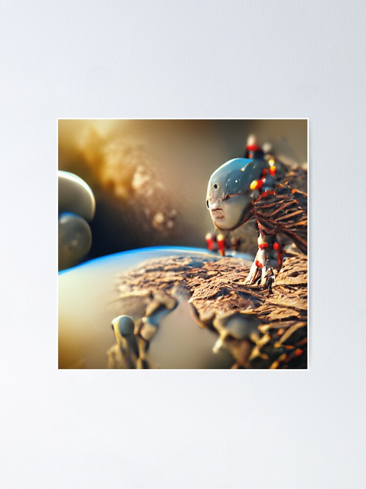 "4D Humanoid Standing on Planet Earth " Poster for Sale by ...