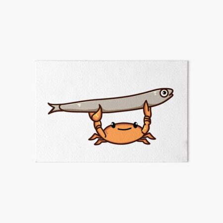 "Crab holding fish meme" Art Board Print for Sale by Belloween | Redbubble