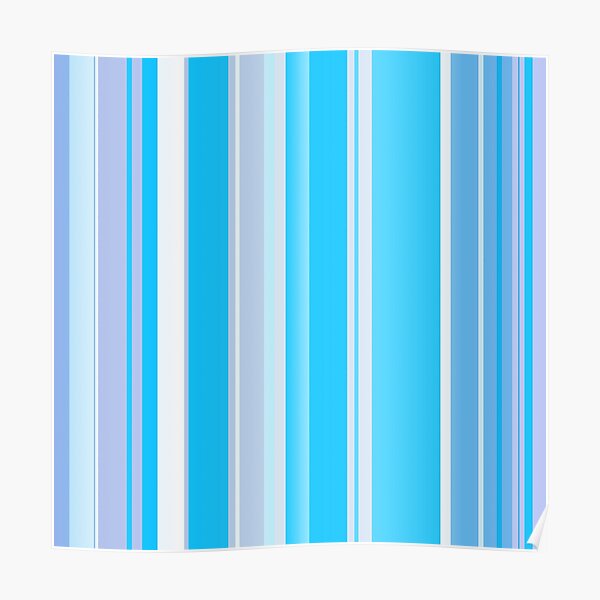 "aqua blue vertical striped | blue color palette stripes" Poster for ...