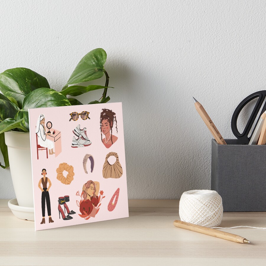 "Stylish essentials, sticker pack" Art Board Print for Sale by beskrajem | Redbubble