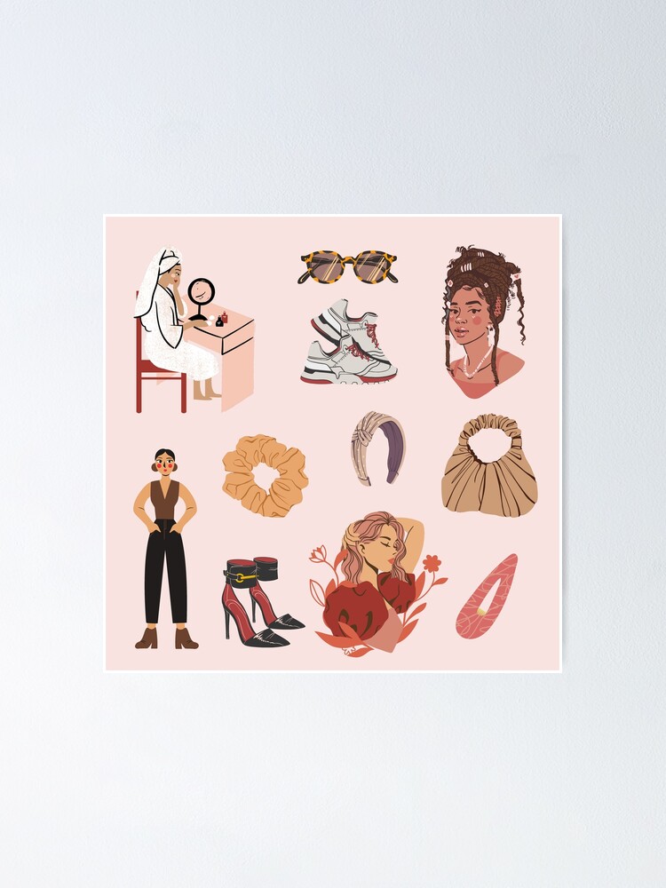 "Stylish essentials, sticker pack" Poster for Sale by beskrajem | Redbubble