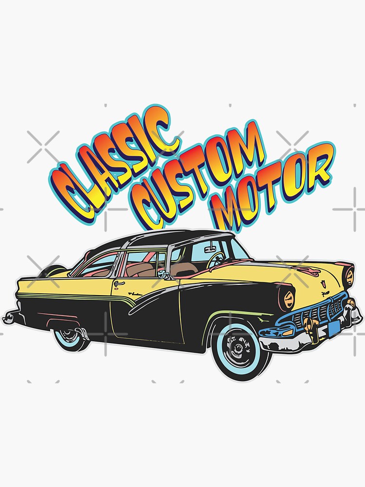 "Classic Custom Motor Car" Sticker for Sale by portokalis | Redbubble