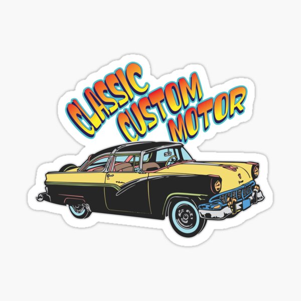 "Classic Custom Motor Car" Sticker for Sale by portokalis | Redbubble
