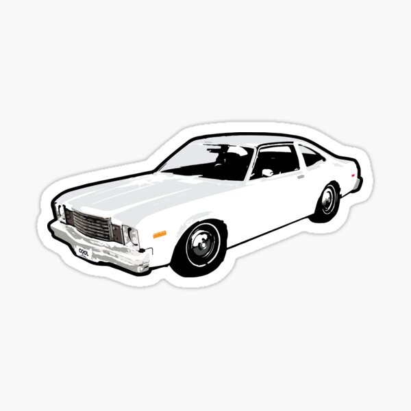 "White 70s DA" Sticker for Sale by CoolRide | Redbubble