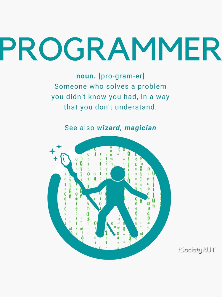 "Programmer Wizard Magician" Sticker for Sale by fSocietyAUT | Redbubble