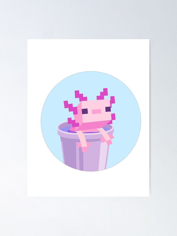 "Cute Minecraft Axolotl Sticker" Poster for Sale by PengaPingu | Redbubble