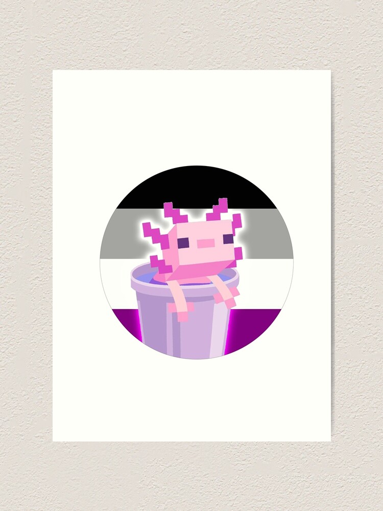 "Minecraft Axolotl LGBT Sticker LGBTQ: Asexual Flag" Art Print for Sale ...