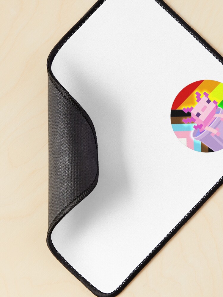 "Minecraft Axolotl LGBT Sticker LGBTQ: Progress Pride Flag POC" Mouse ...