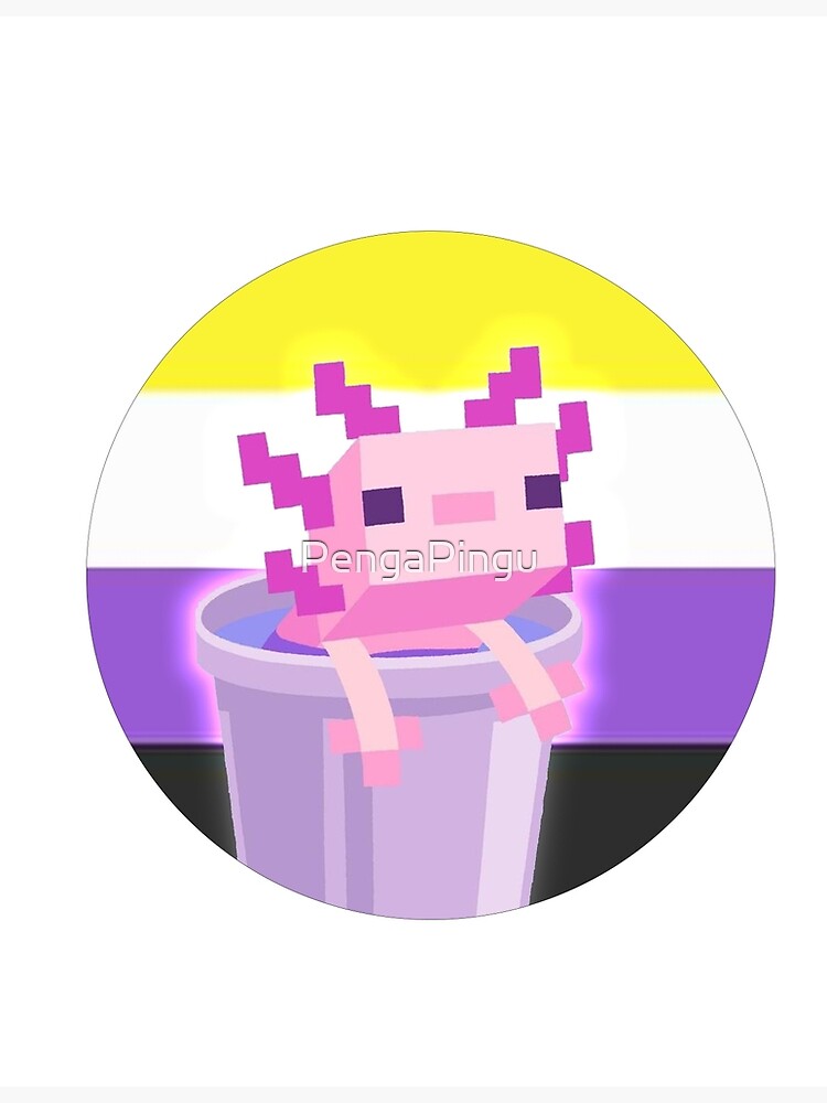 "Minecraft Axolotl LGBT Sticker LGBTQ: Non-Binary Flag" Photographic ...