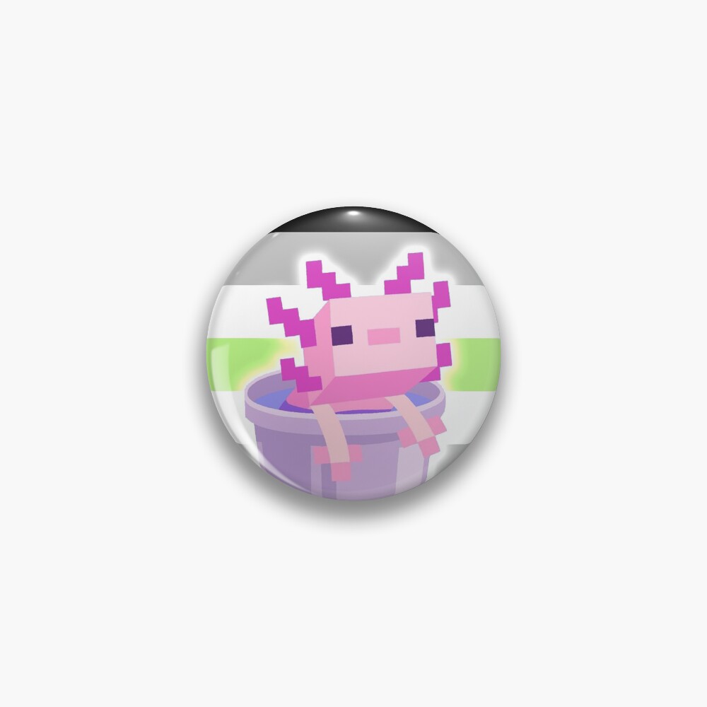 "Minecraft Axolotl LGBT Sticker LGBTQ: Agender Flag" Pin for Sale by ...
