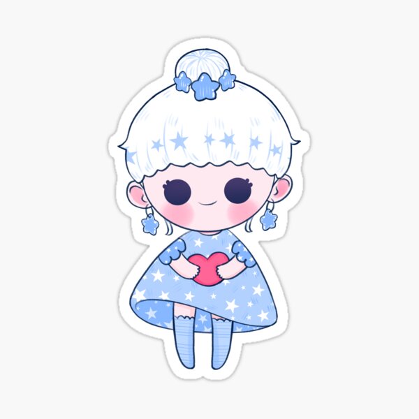 "Magical Star Girl " Sticker for Sale by Minidooods | Redbubble