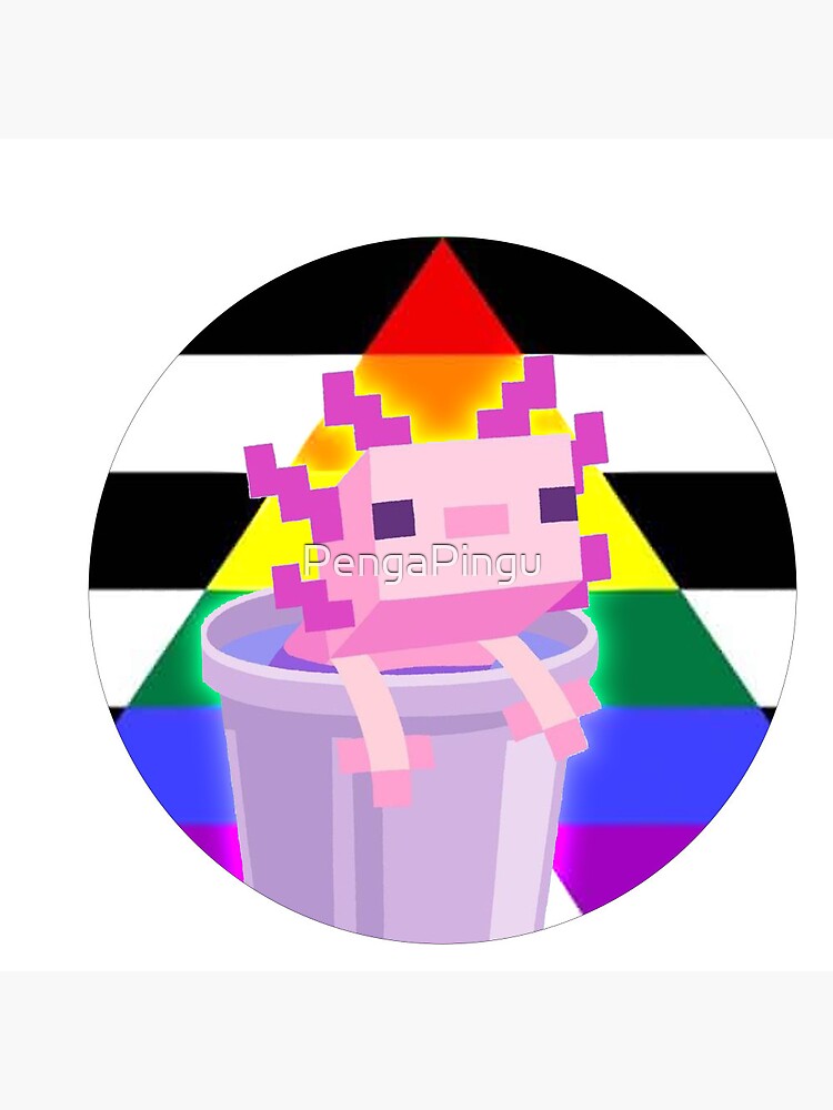 "Minecraft Axolotl LGBT Sticker LGBTQ: Straight Ally Flag" Pin for Sale ...