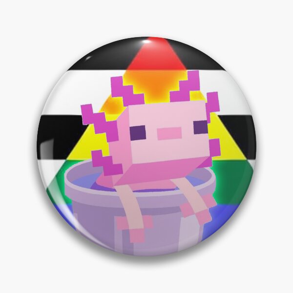 Minecraft Axolotl Lgbt Sticker Lgbtq Straight Ally Flag Pin For Sale By Pengapingu Redbubble