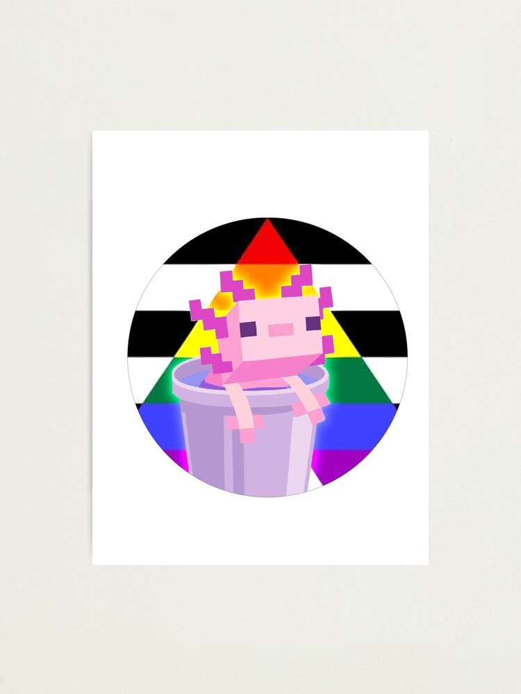 "Minecraft Axolotl LGBT Sticker LGBTQ: Straight Ally Flag" Photographic ...