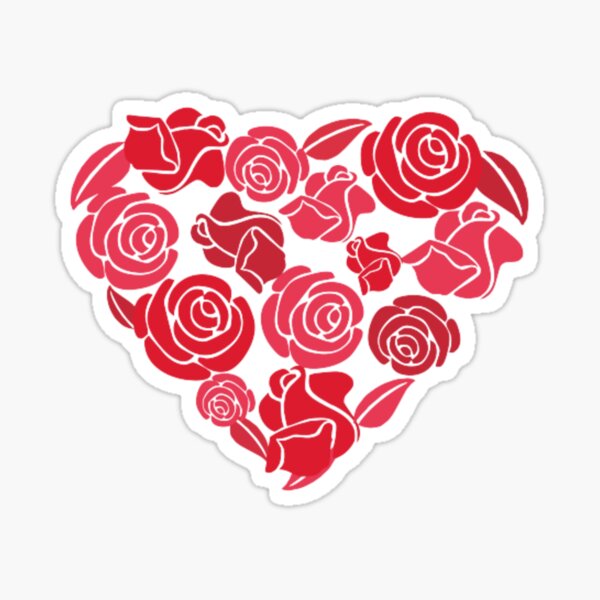 "HEART OF ROSES" Sticker for Sale by KatisDesign | Redbubble
