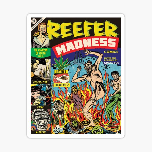 "Reefer Madness Poster" Sticker for Sale by Thomasbarlow | Redbubble