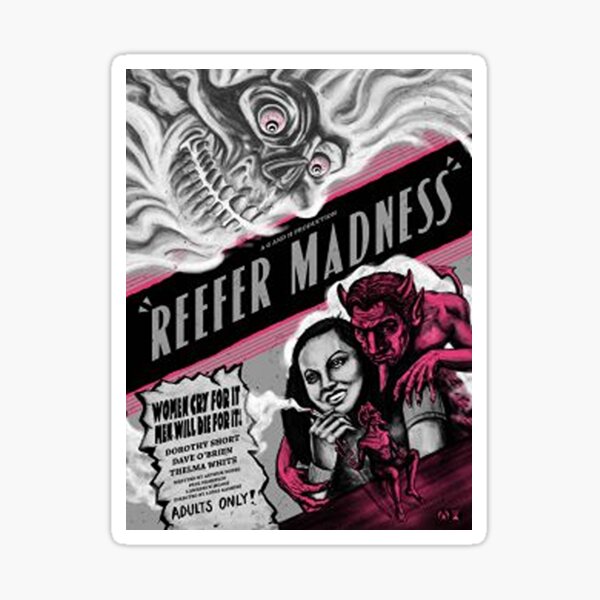 "Reefer Madness Poster" Sticker for Sale by Thomasbarlow | Redbubble