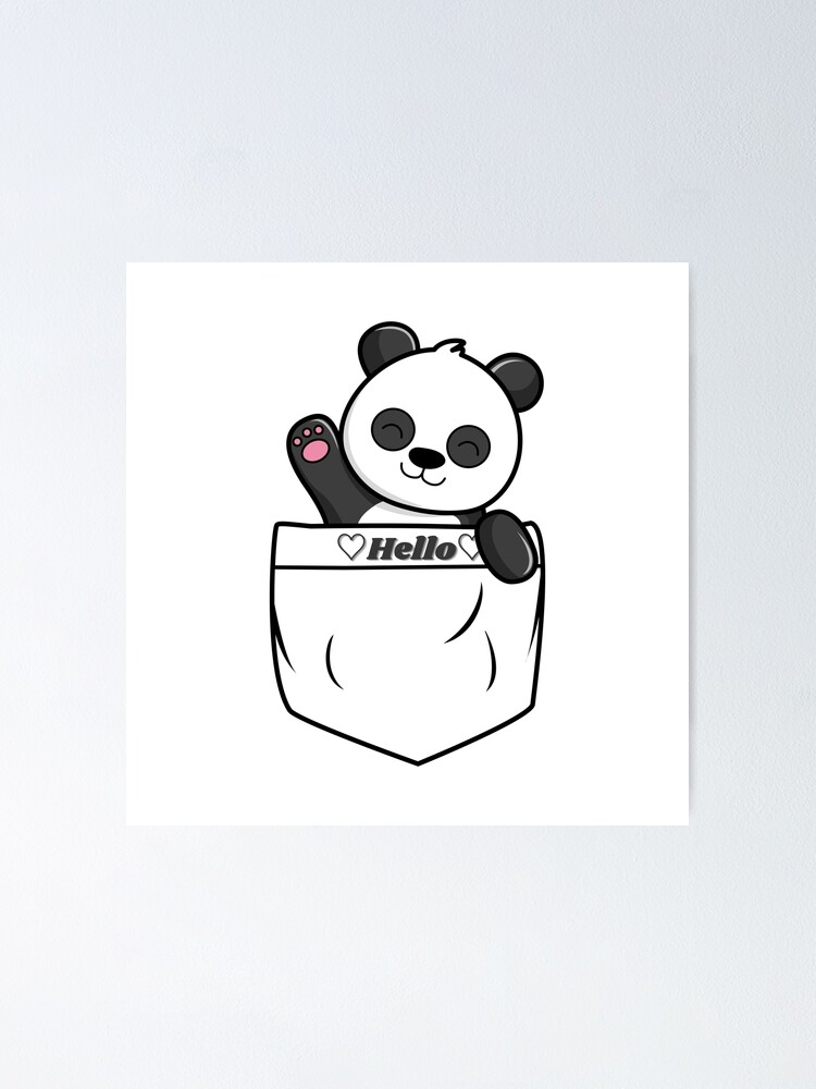 "Cute panda popping out of the pocket" Poster for Sale by Rubi16 ...