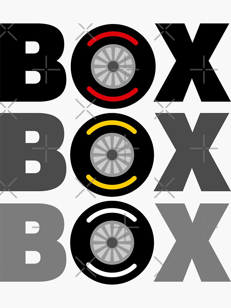 "Box Box Box F1 Tyre Compound" Sticker for Sale by gmglobal | Redbubble