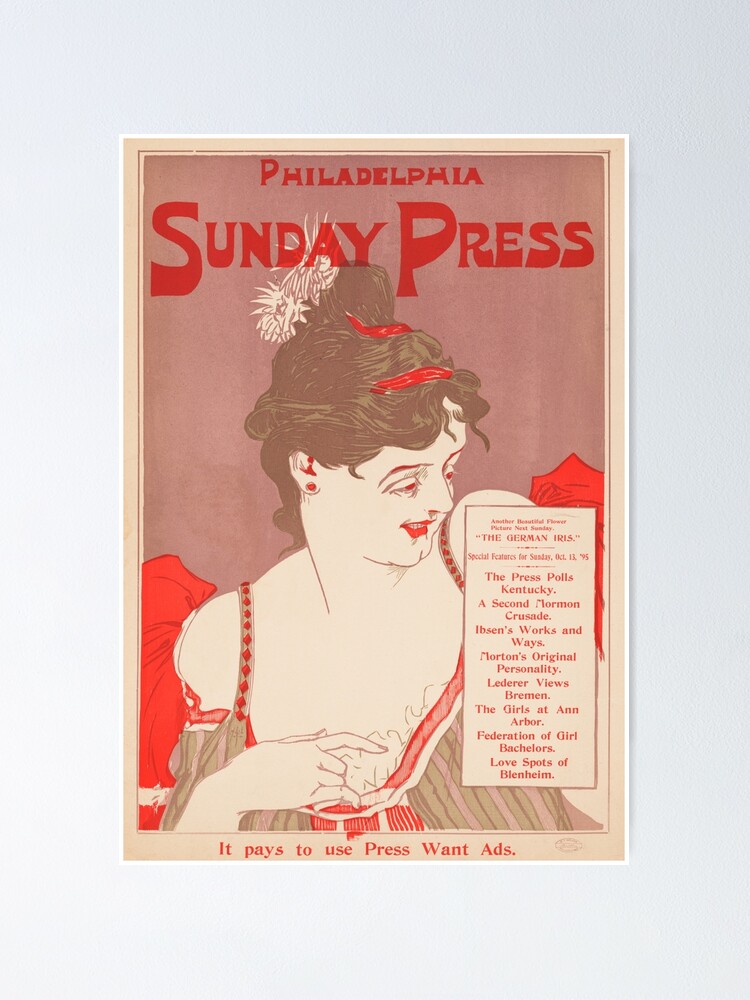 "PHILADELPHIA SUNDAY PRESS 1895 Old American Newspaper Publication ...