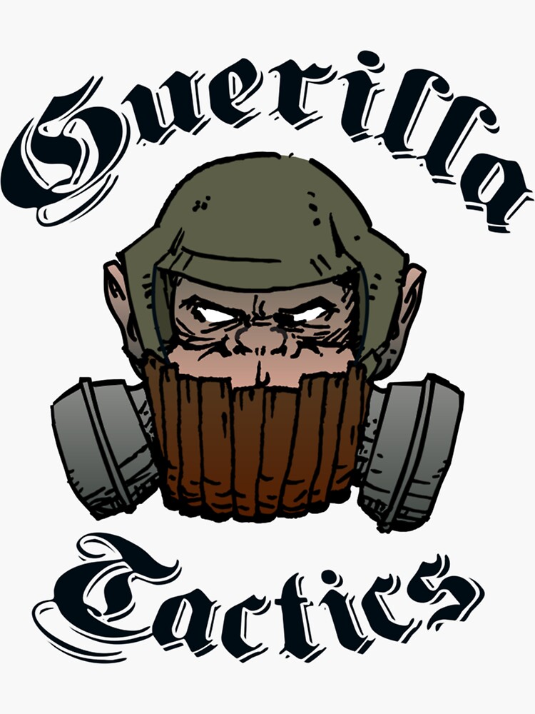 "Guerilla Tactics " Sticker for Sale by GabrielFishArt | Redbubble