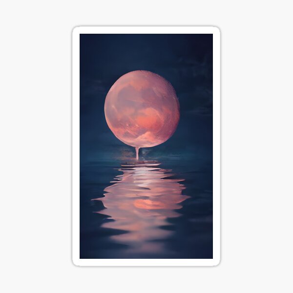 "Dripping moon " Sticker for Sale by CalliopeCr | Redbubble