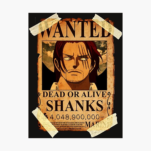 Lámina fotográfica «One Piece - Afiche de la recompensa de Shanks» de ...
