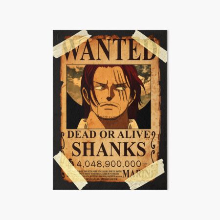 Lámina rígida «One Piece - Afiche de la recompensa de Shanks» de ...