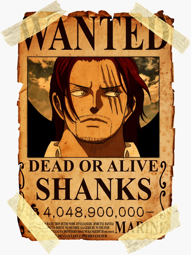 "One Piece - Shanks bounty poster" Sticker for Sale by dielzomora ...