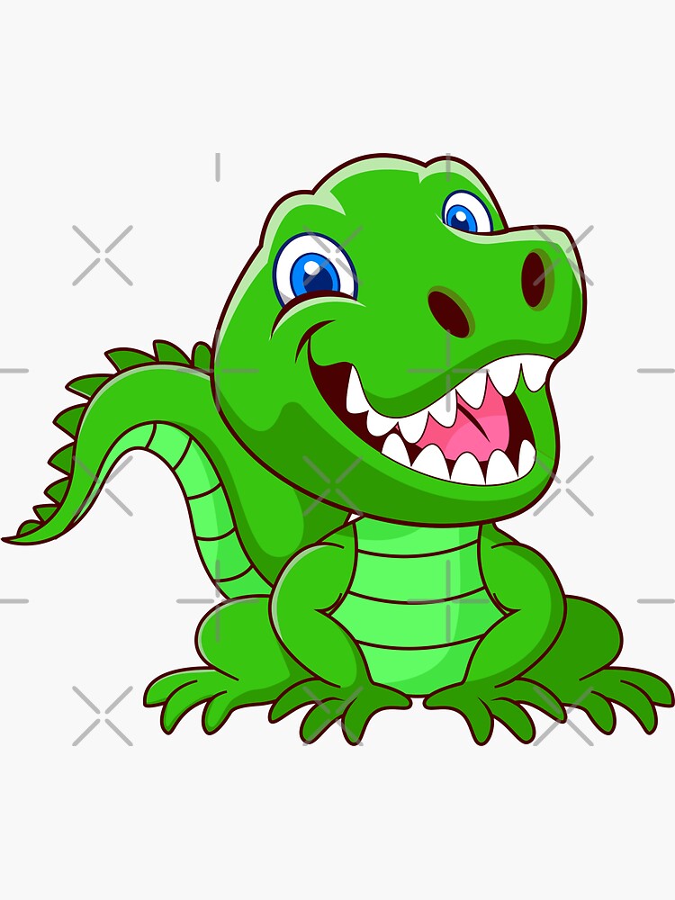 "Smiling Crocodile Sticker, Cute Sticker" Sticker for Sale by ...
