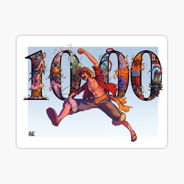 "One Piece 1000 " Sticker for Sale by dielzomora | Redbubble