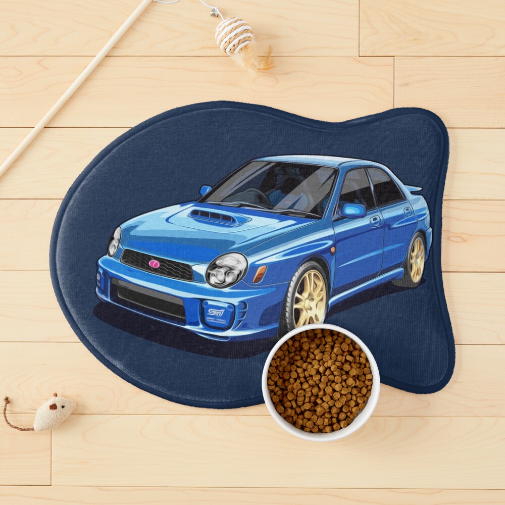 "Illustration Subaru Subie Impreza WRX STI 2000 classic blue bugeye ...