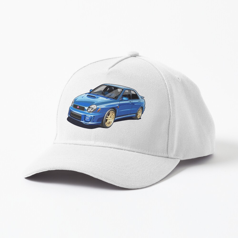 "Illustration Subaru Subie Impreza WRX STI 2000 classic blue bugeye ...