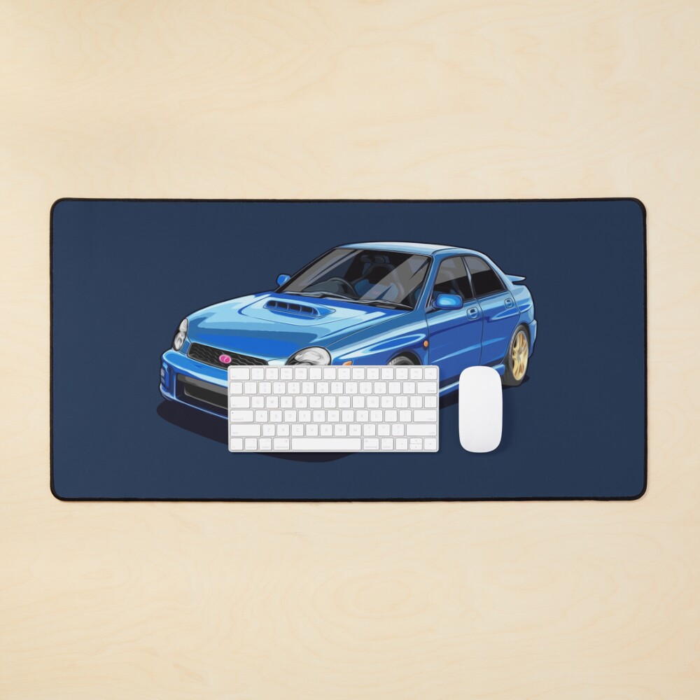 "Illustration Subaru Subie Impreza WRX STI 2000 classic blue bugeye ...
