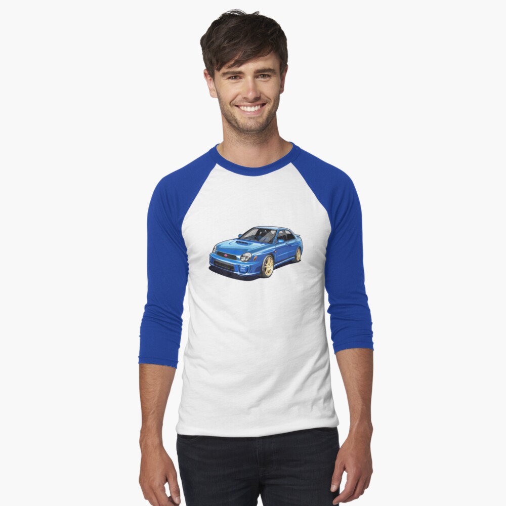 "Illustration Subaru Subie Impreza WRX STI 2000 classic blue bugeye ...