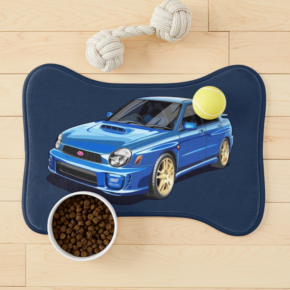 "Illustration Subaru Subie Impreza WRX STI 2000 classic blue bugeye ...