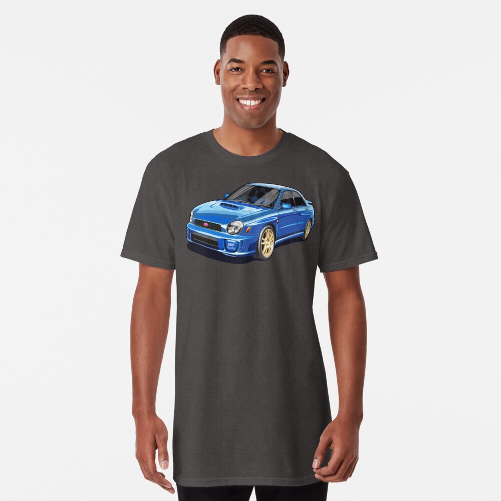 "Illustration Subaru Subie Impreza WRX STI 2000 classic blue bugeye ...