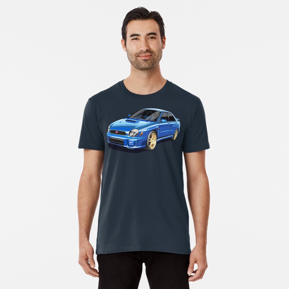 "Illustration Subaru Subie Impreza WRX STI 2000 classic blue bugeye ...