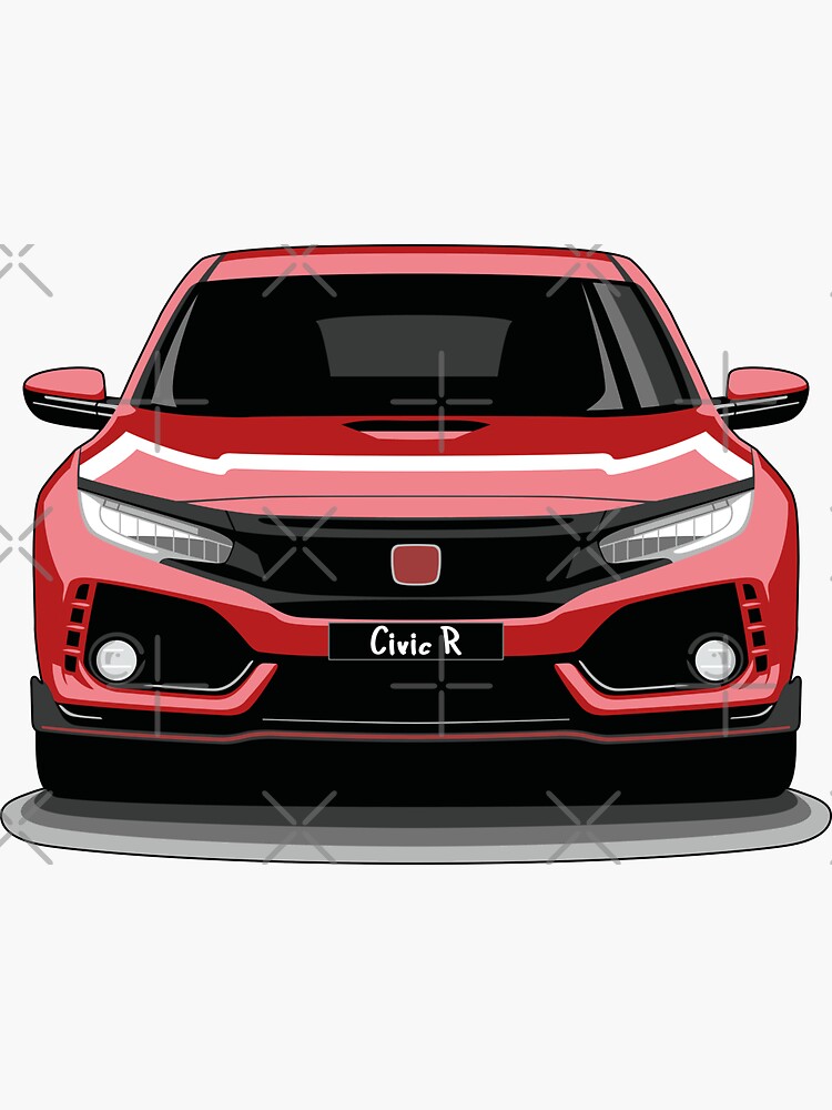 "Civic type r fk8 - vector drawing" Sticker by yohannlp | Redbubble