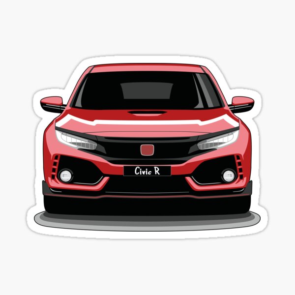 "Civic type r fk8 - vector drawing" Sticker by yohannlp | Redbubble