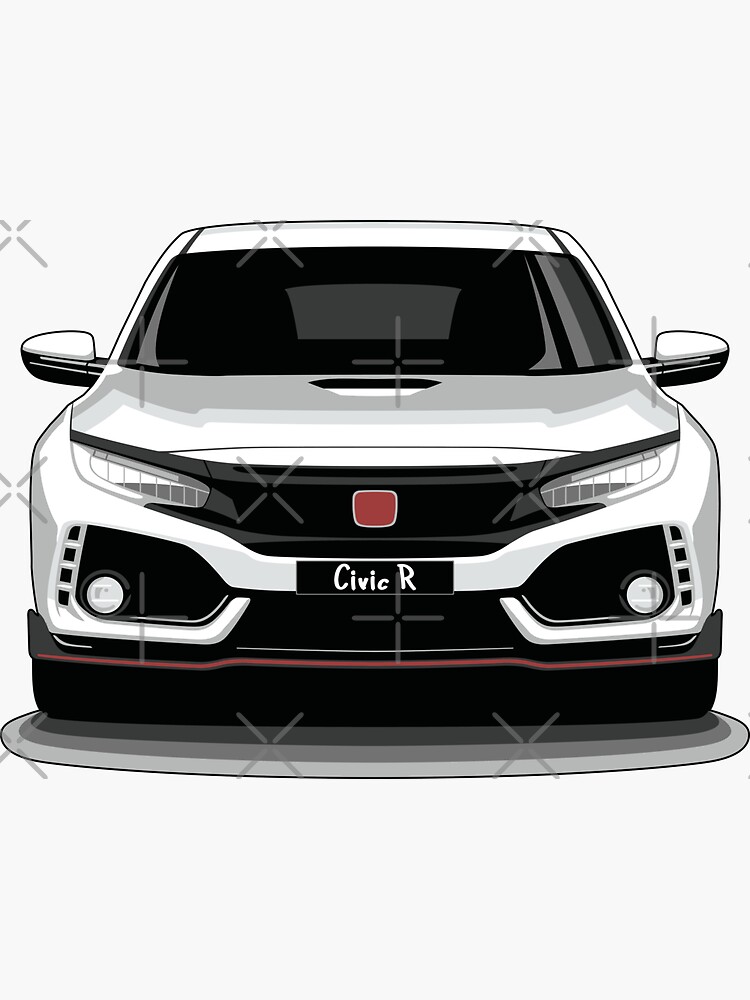 "Front view Civic - vector drawing" Sticker for Sale by yohannlp ...