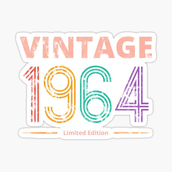 "Vintage 1964 Limited Edition" Sticker for Sale by csizmaziadesign ...