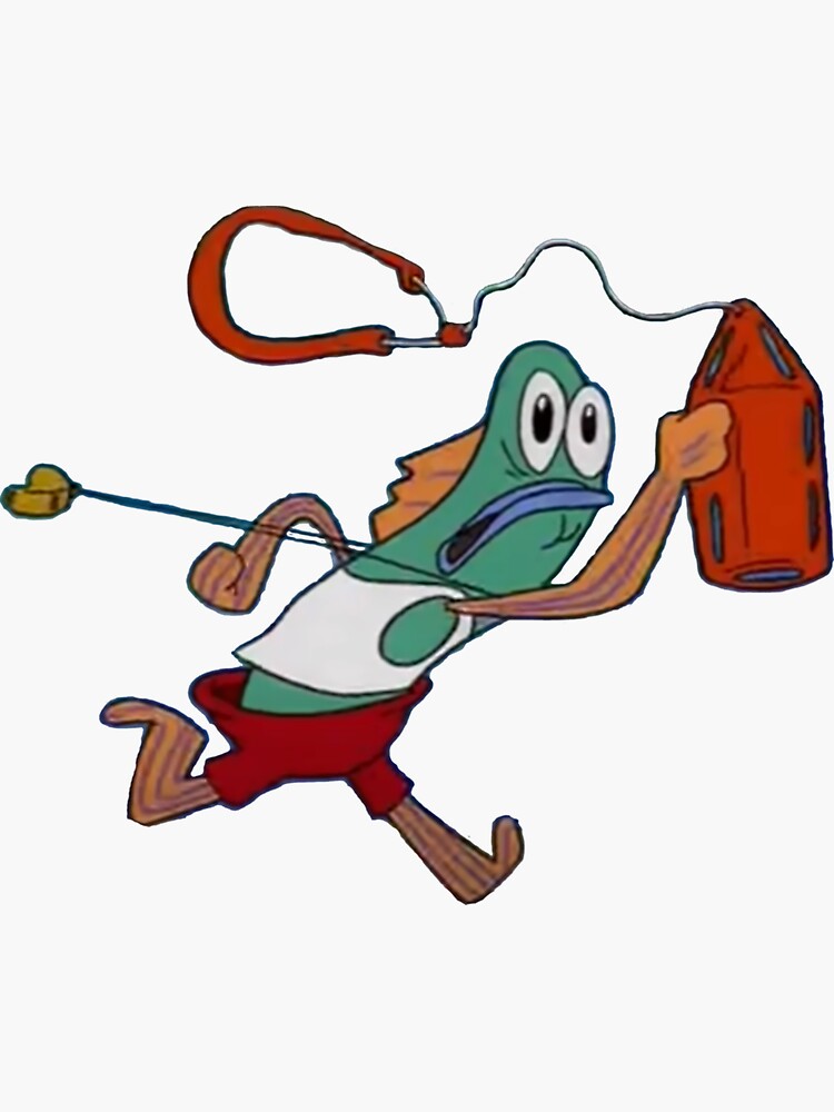 "Spongebob Lifeguard Running Sticker" Sticker for Sale by ayeshadanaqws | Redbubble