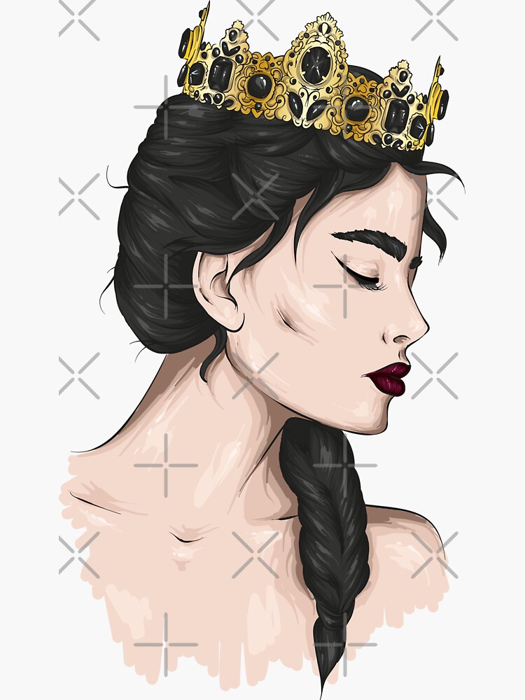"Beautiful Princesscore Queen Wearing a Crown a Royalcore" Sticker for ...
