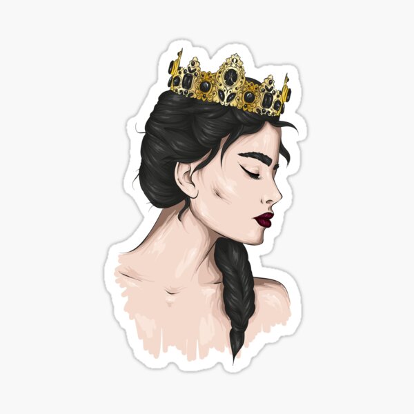 "Beautiful Princesscore Queen Wearing a Crown a Royalcore" Sticker for ...