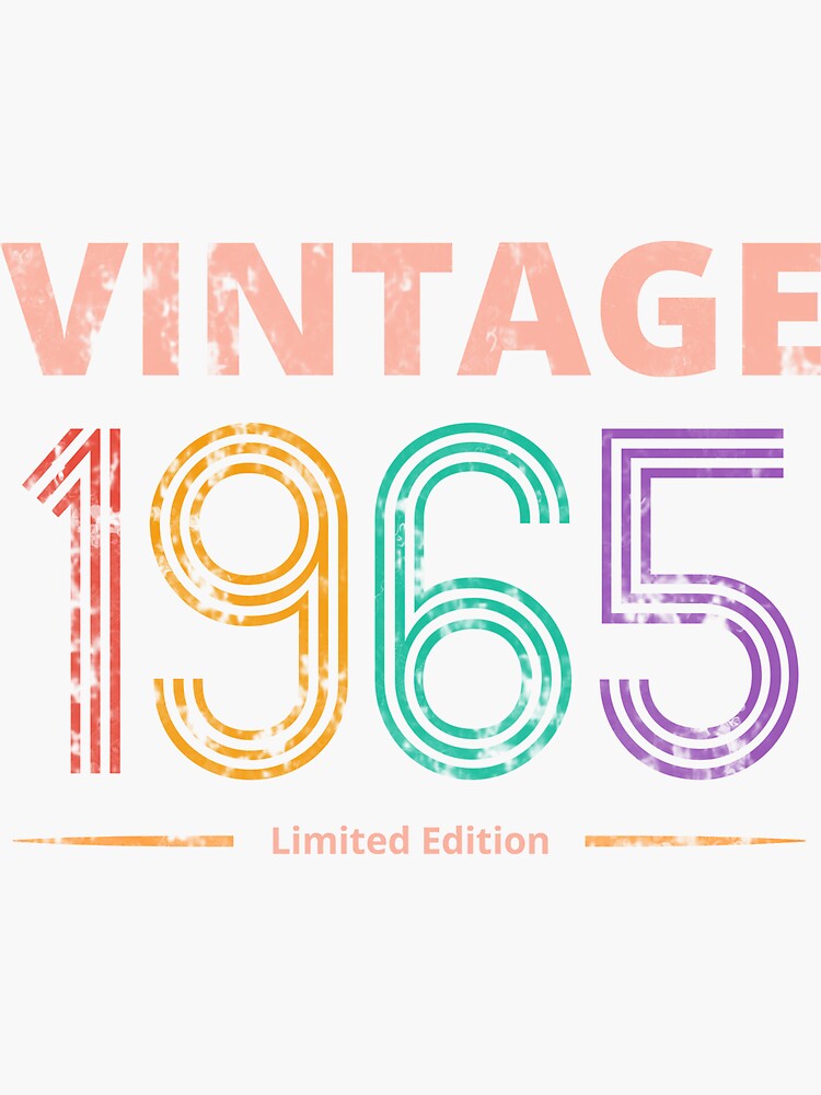 "Vintage 1965 Limited Edition" Sticker for Sale by csizmaziadesign ...