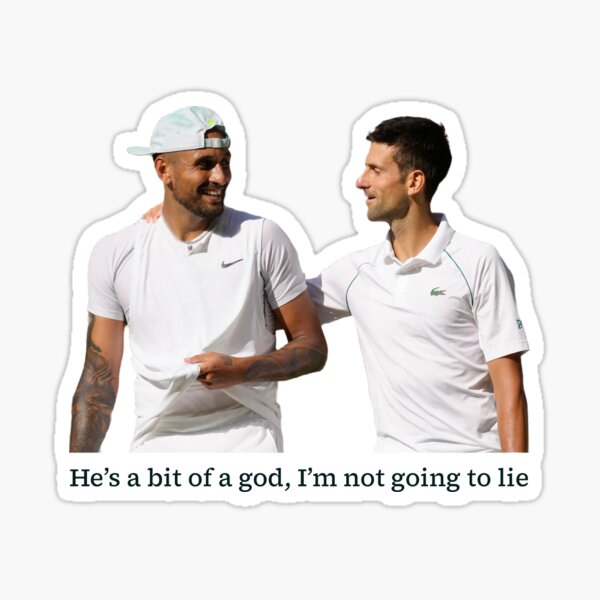 "nick kyrgios and novak djokovic at wimbledon" Sticker for Sale by ...