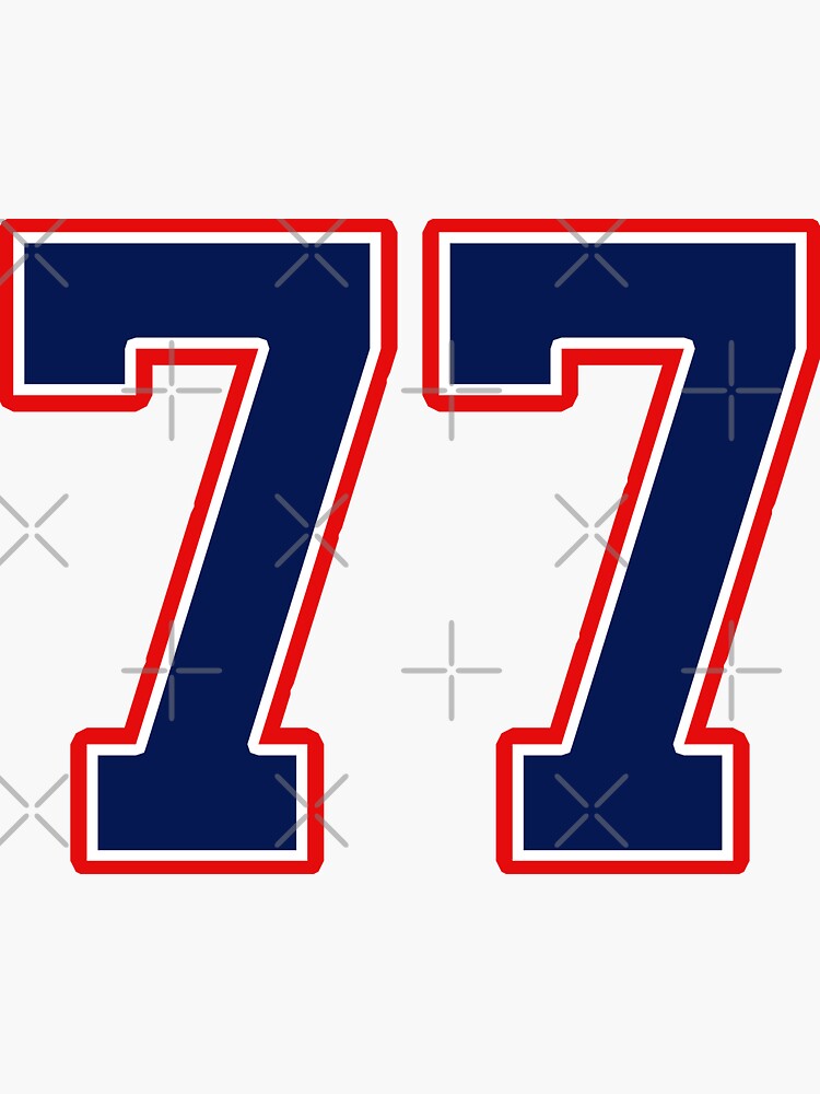 "Number Seventy Seven 77 Sports Jersey" Sticker for Sale by MSBDesign ...