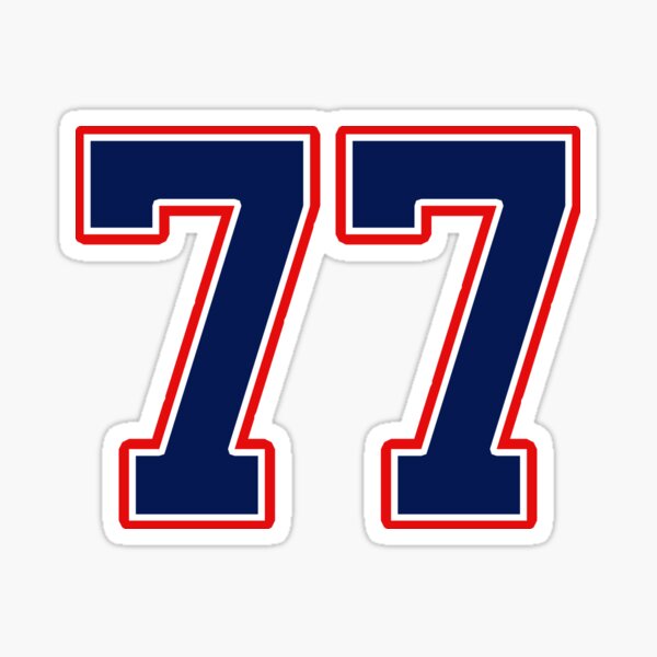 "Number Seventy Seven 77 Sports Jersey" Sticker for Sale by MSBDesign ...