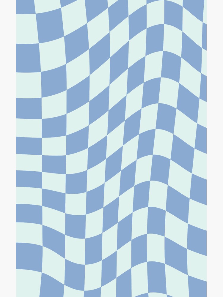 "Blue Checkered Squares Wavy Aesthetic Pattern" Sticker for Sale by ...